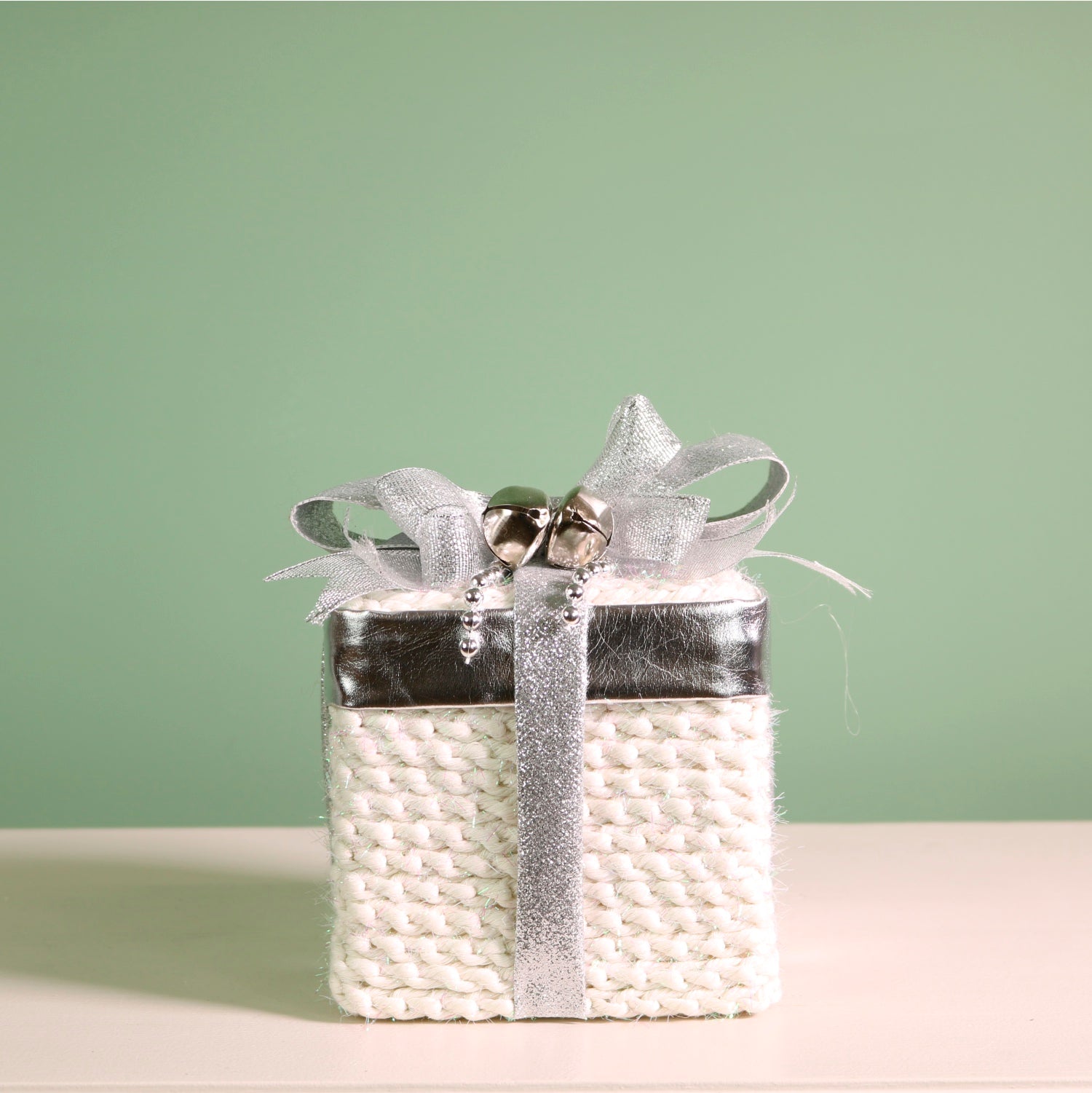 Festive Iridescent Woven Present With Bells – Lotus Imports Ltd